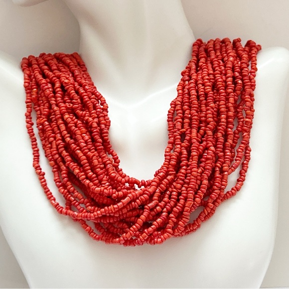 Jewelry | Lovely Southwestern Italian Red Coral Bead Torsade Necklace ...